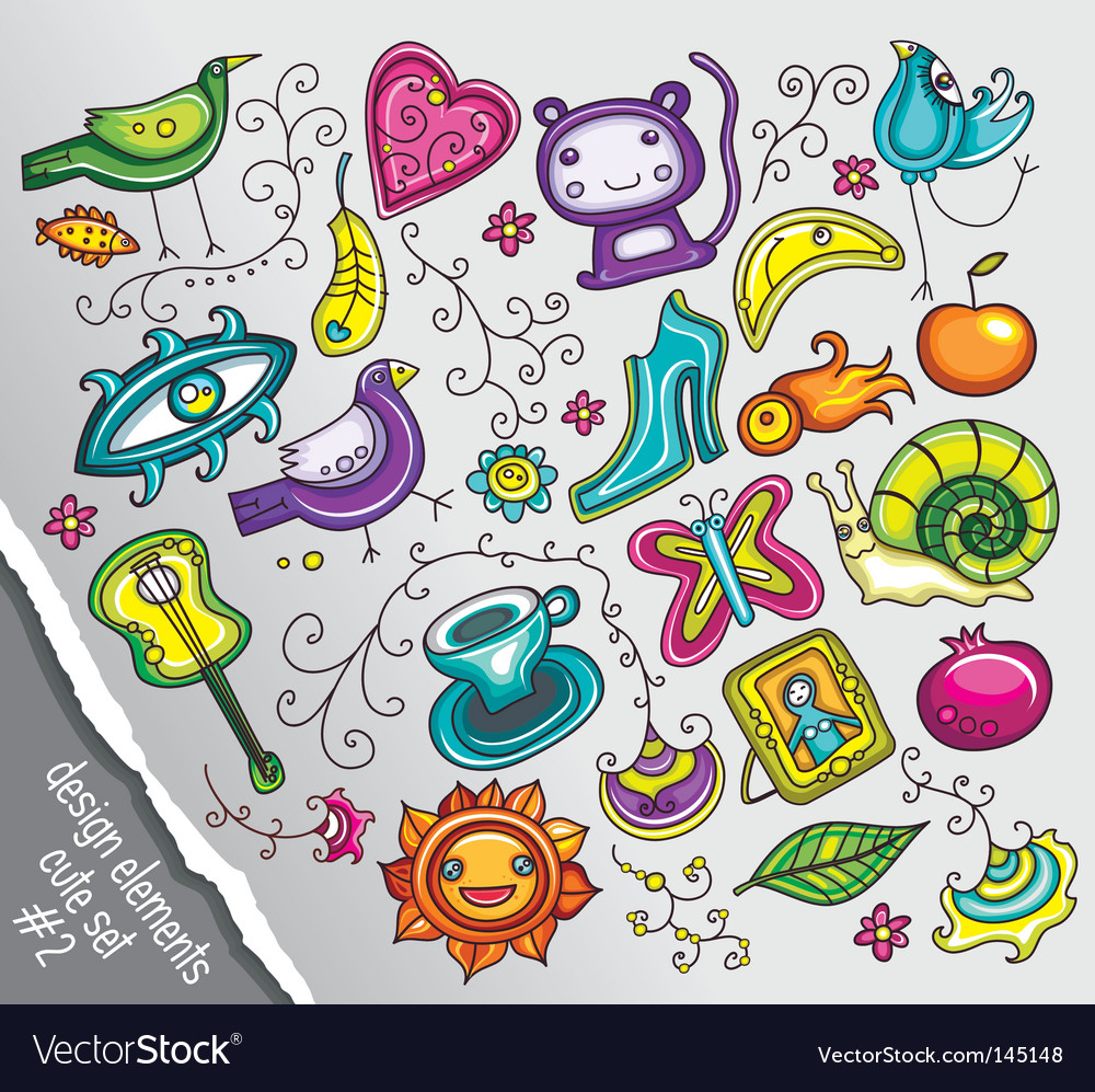 Doodle design elements Royalty Free Vector Image