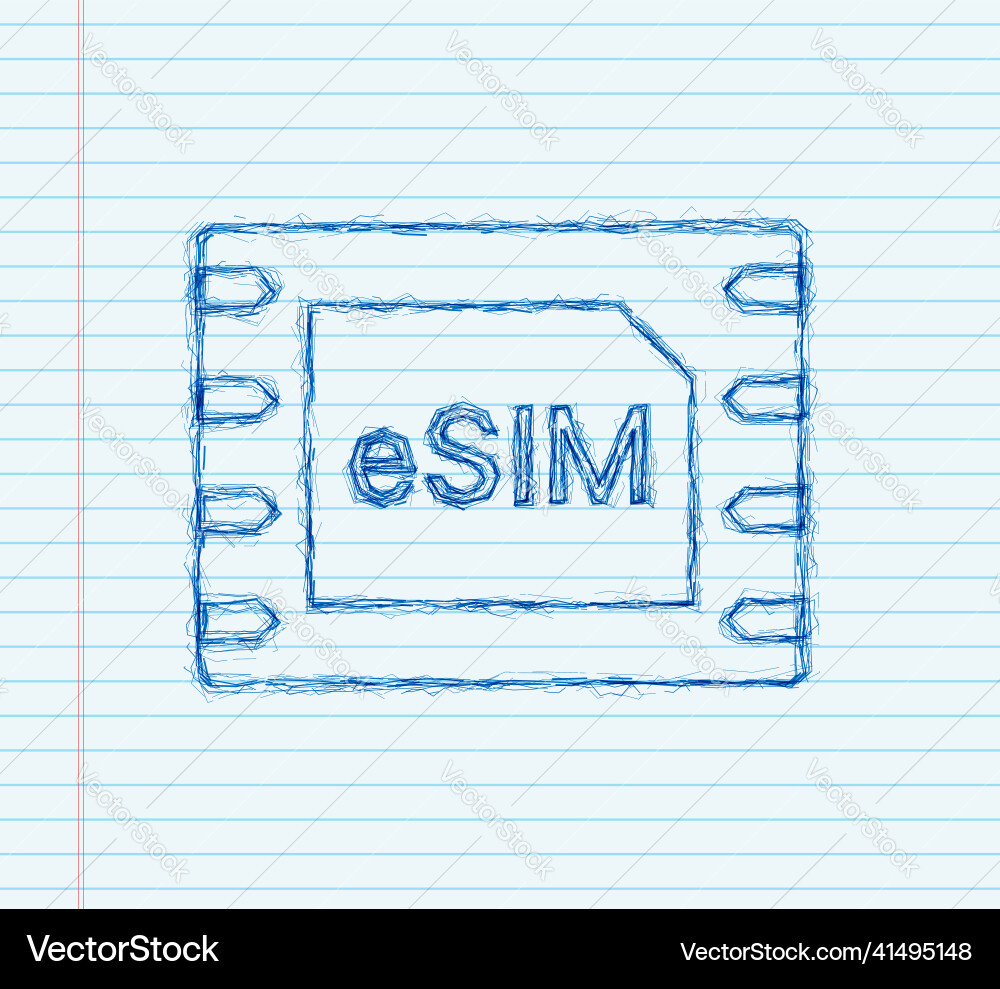 Esim embedded sim card icon symbol concept new Vector Image