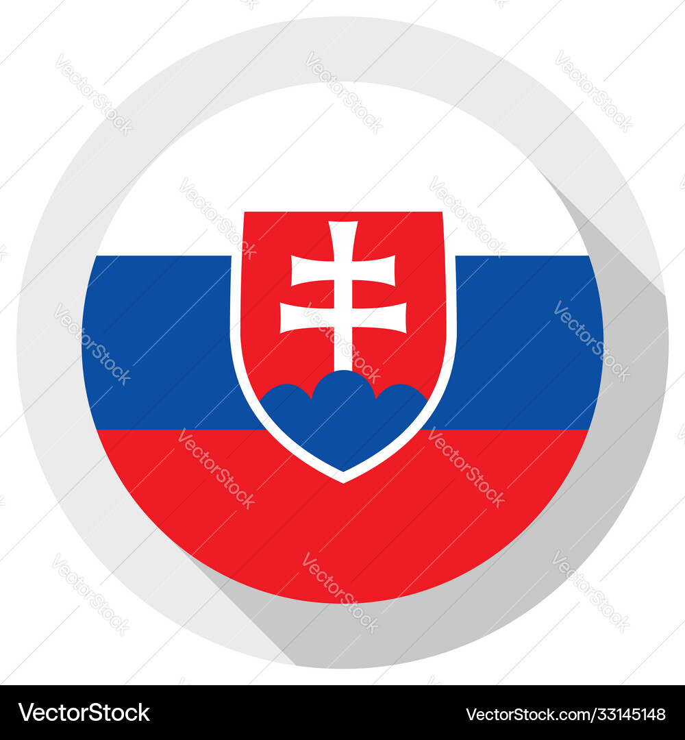 Flag slovakia round shape icon on white Royalty Free Vector