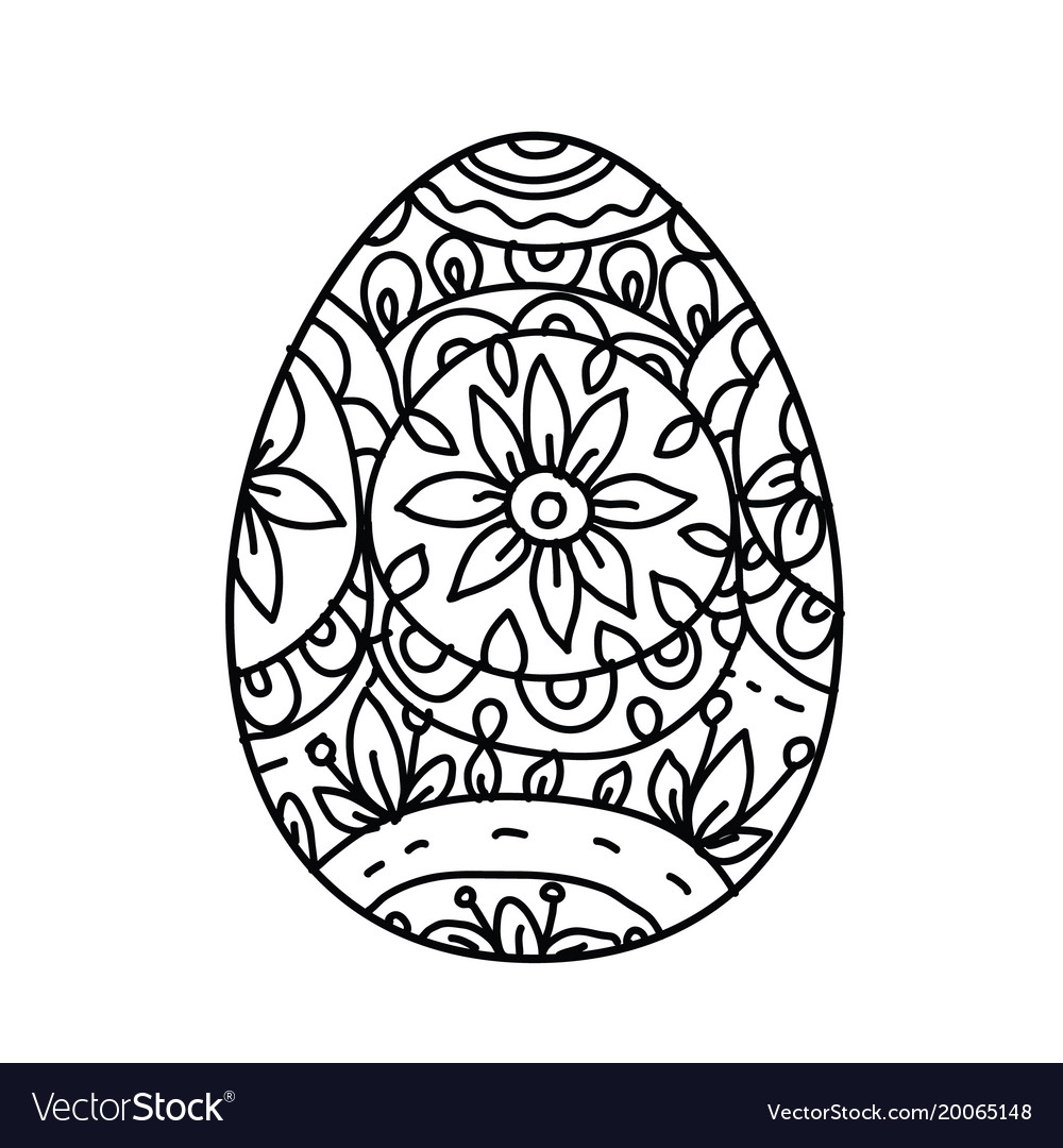 Floral easter egg Royalty Free Vector Image - VectorStock