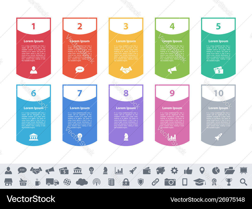 Infographic design business concept with 10 steps Vector Image