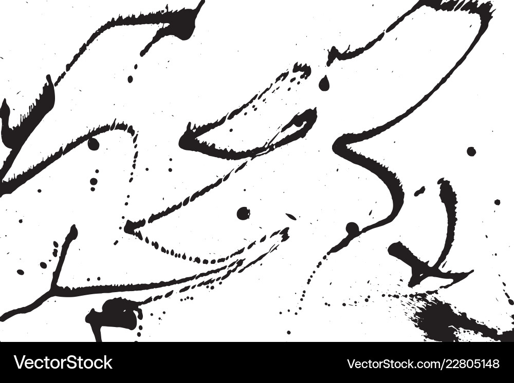Ink grunge drops texture black hand drawn Vector Image