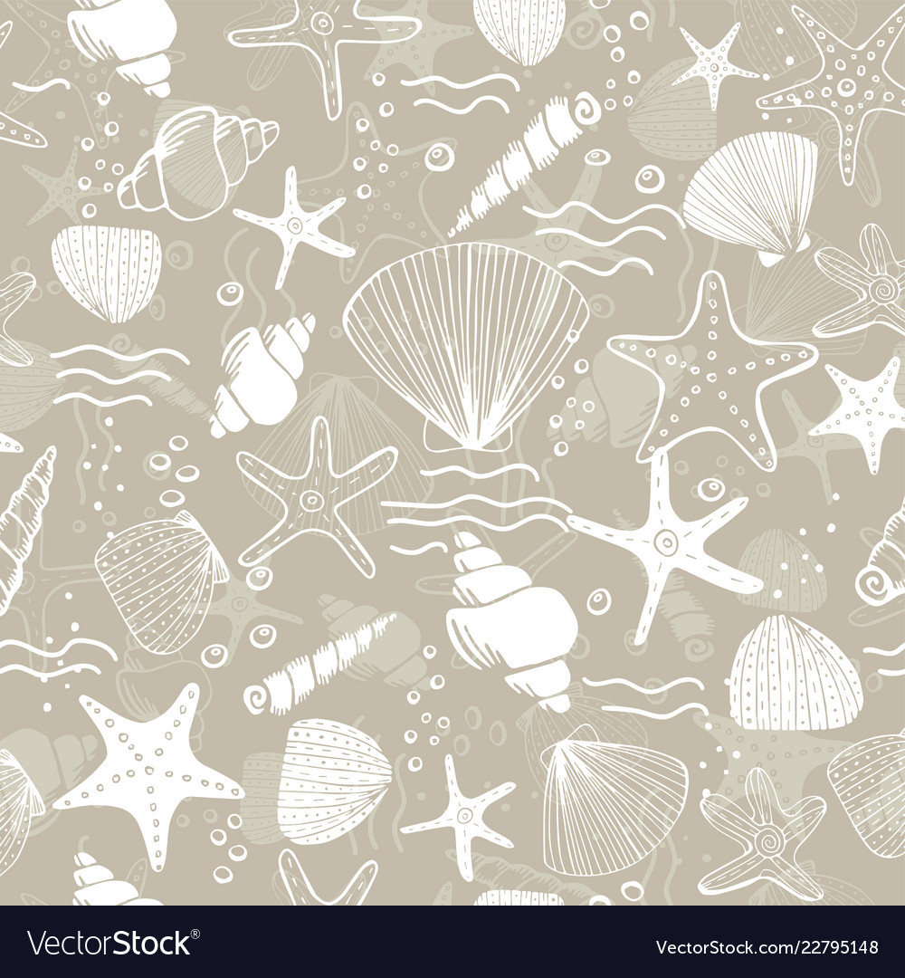 Marine Seashell Pattern Royalty Free Vector Image