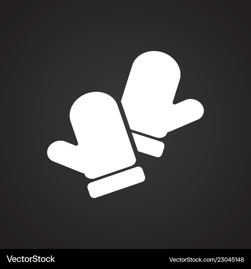 Mittens icon on black background for graphic Vector Image