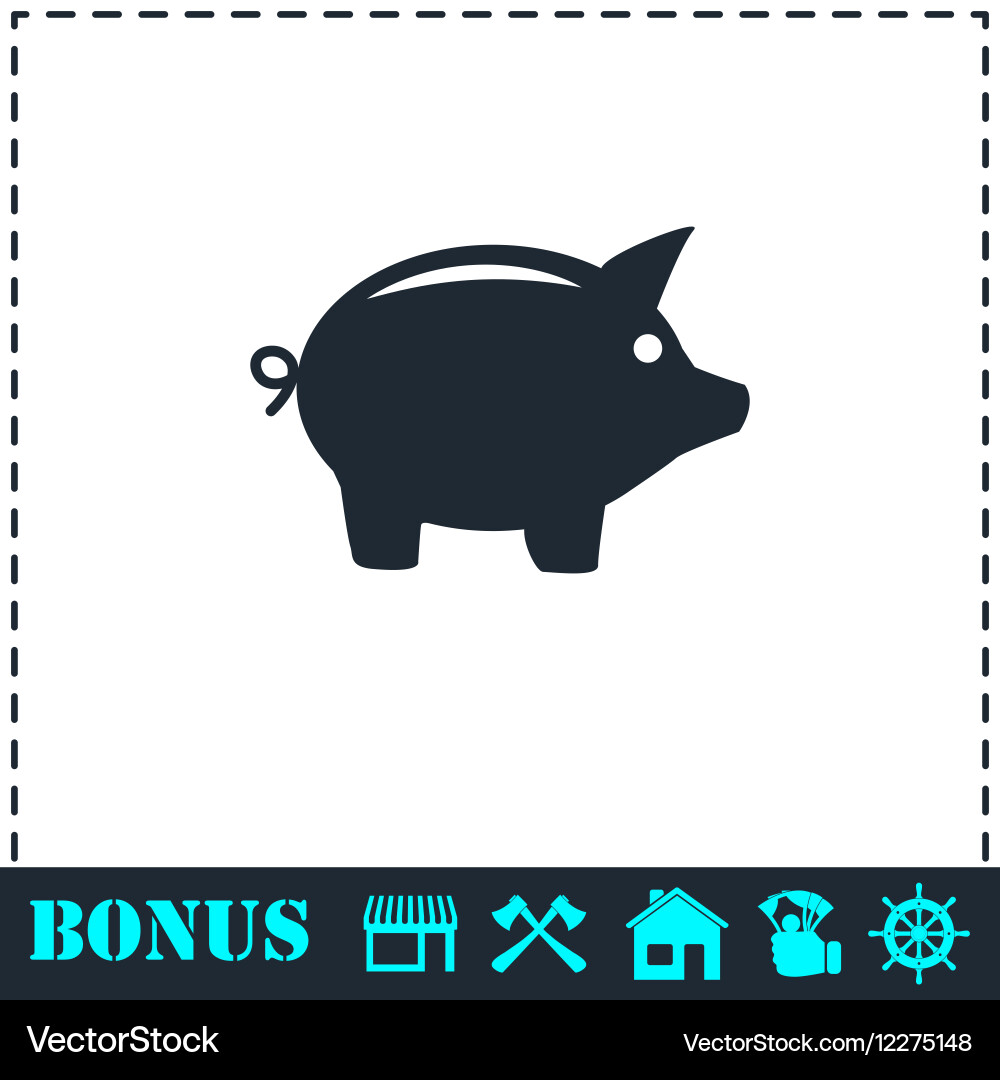 Pig icon flat Royalty Free Vector Image - VectorStock