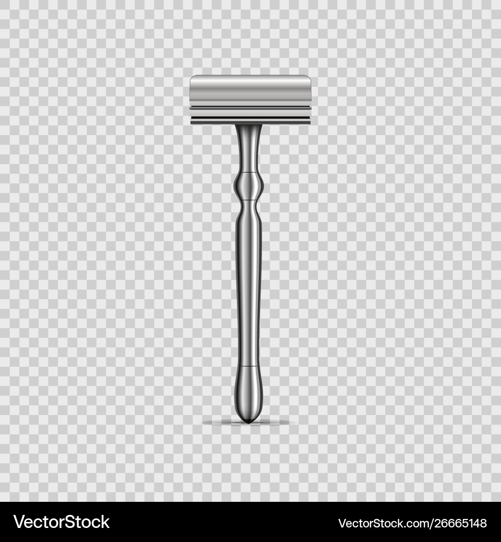 Realistic detailed 3d metallic shaving razor Vector Image