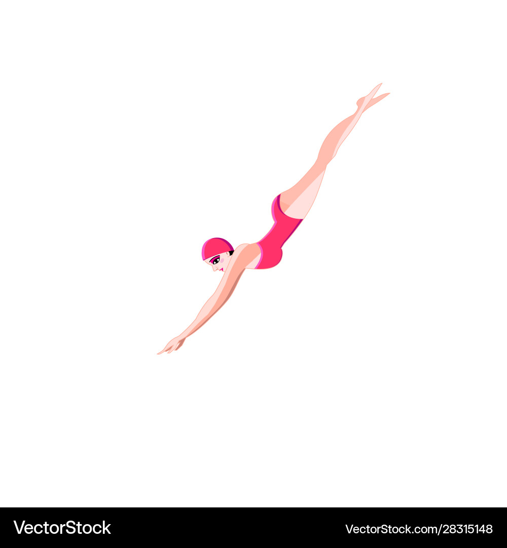 Sign a jumping swimmer on a white background Vector Image