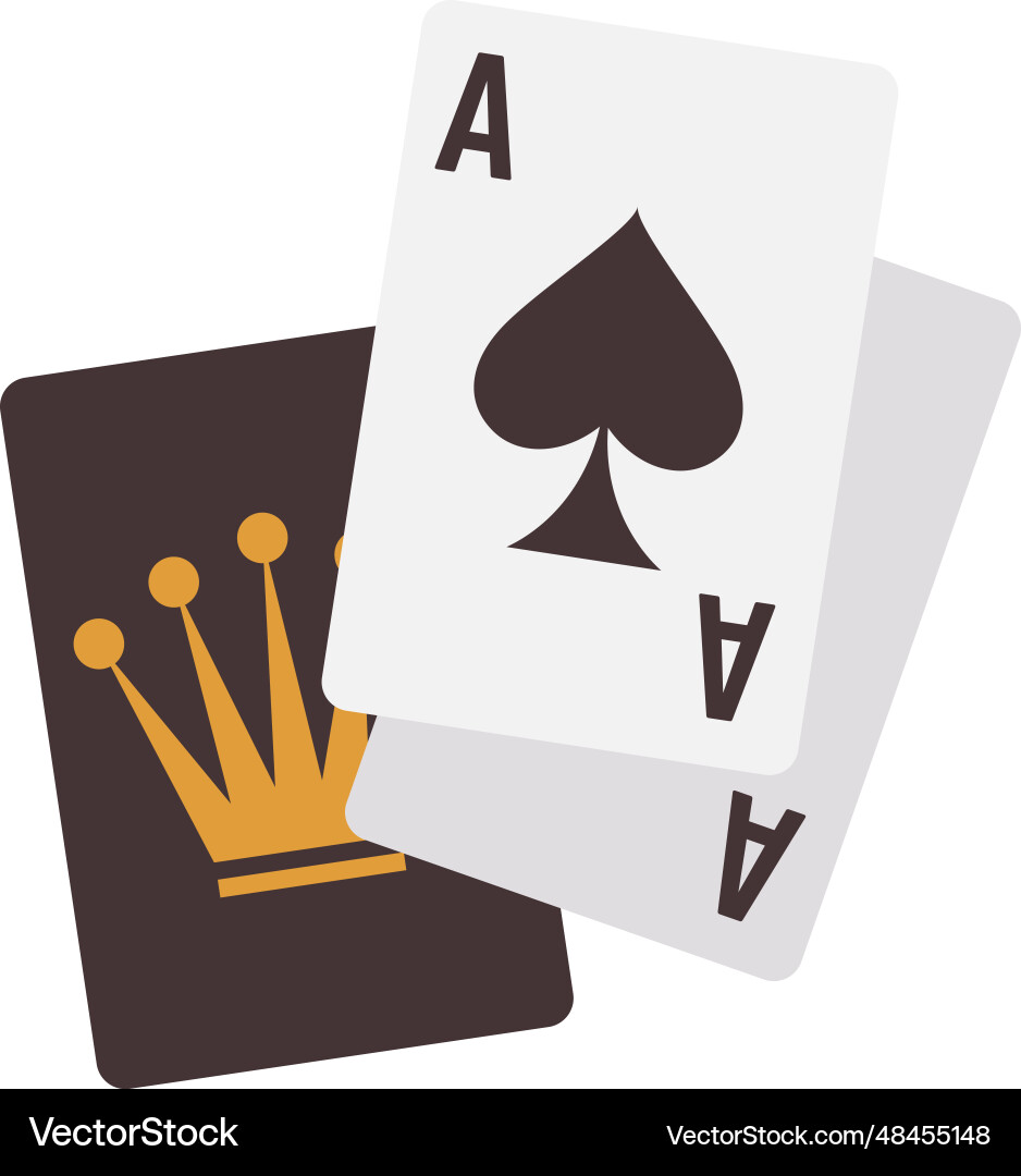 Two aces icon playing cards casino game Royalty Free Vector