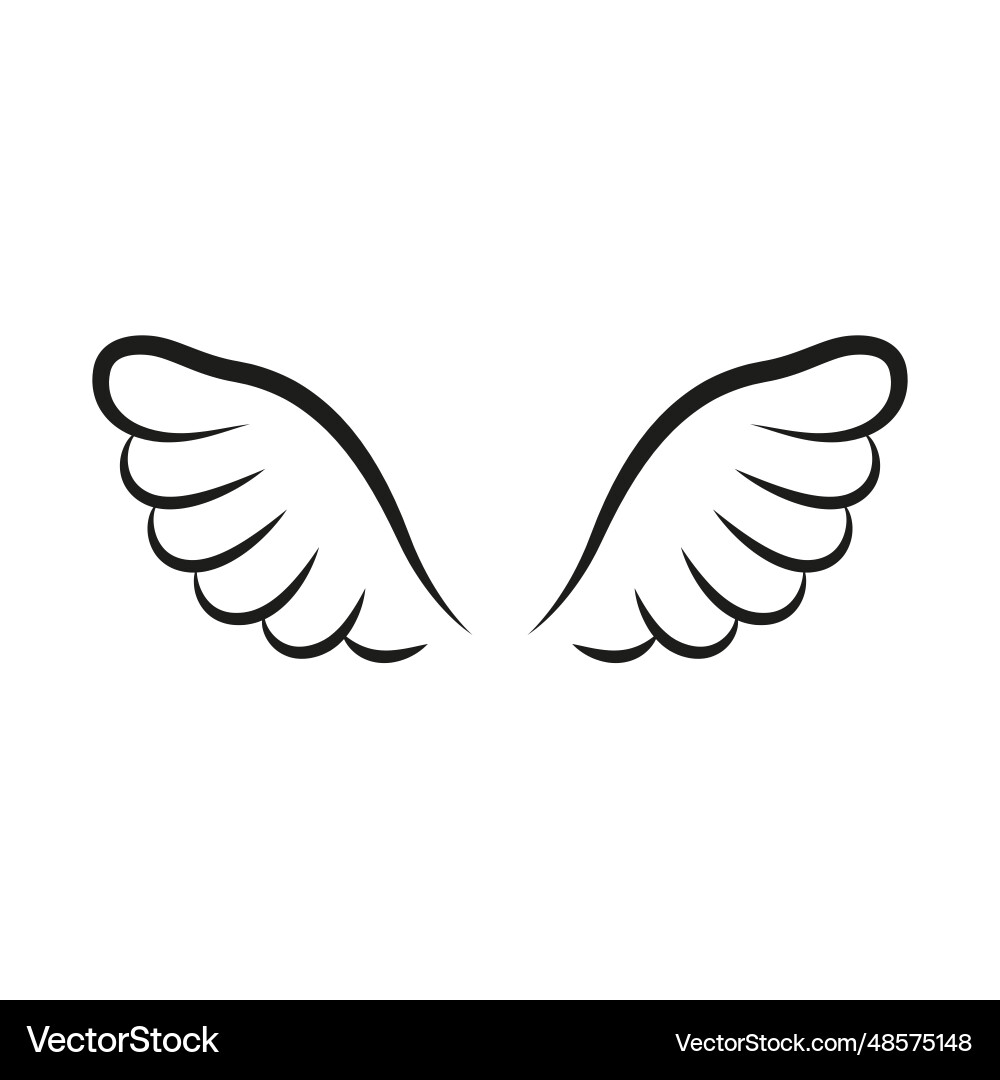 Wings line template icon wings for fly bird Vector Image