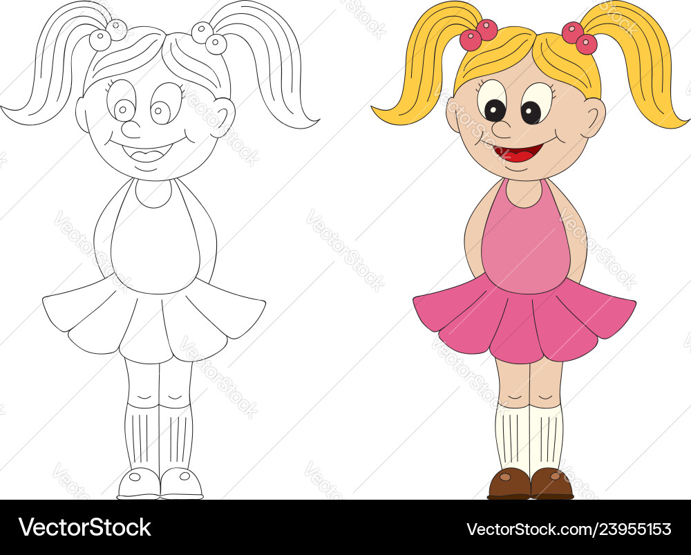 A cartoon girl Royalty Free Vector Image - VectorStock