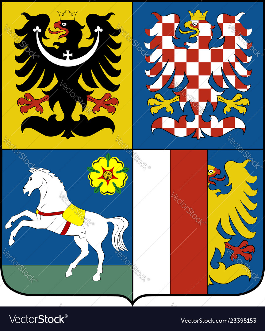 Coat of arms moravian-silesian region in czech Vector Image