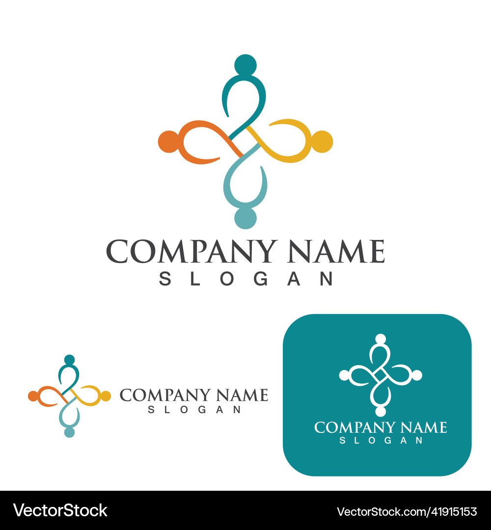 Community group logo network and social icon Vector Image