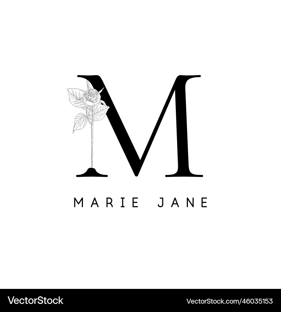 Floral logo element botanical hand drawn logo Vector Image