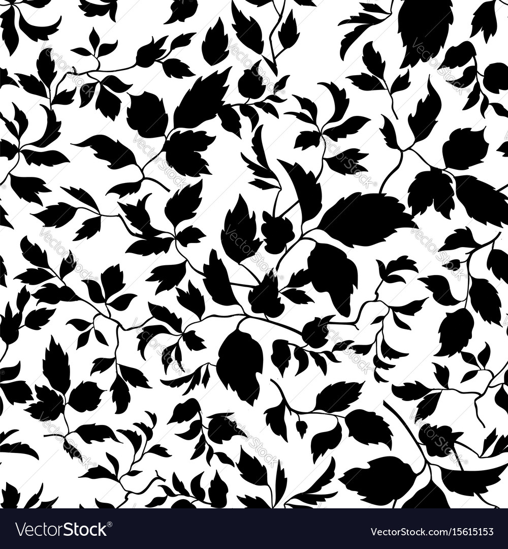 Floral seamless pattern garden leaves background Vector Image