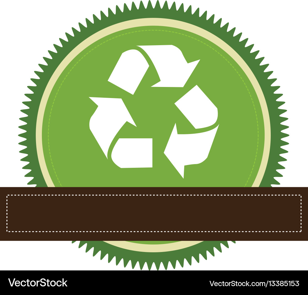 Green circular frame with recycling symbol Vector Image