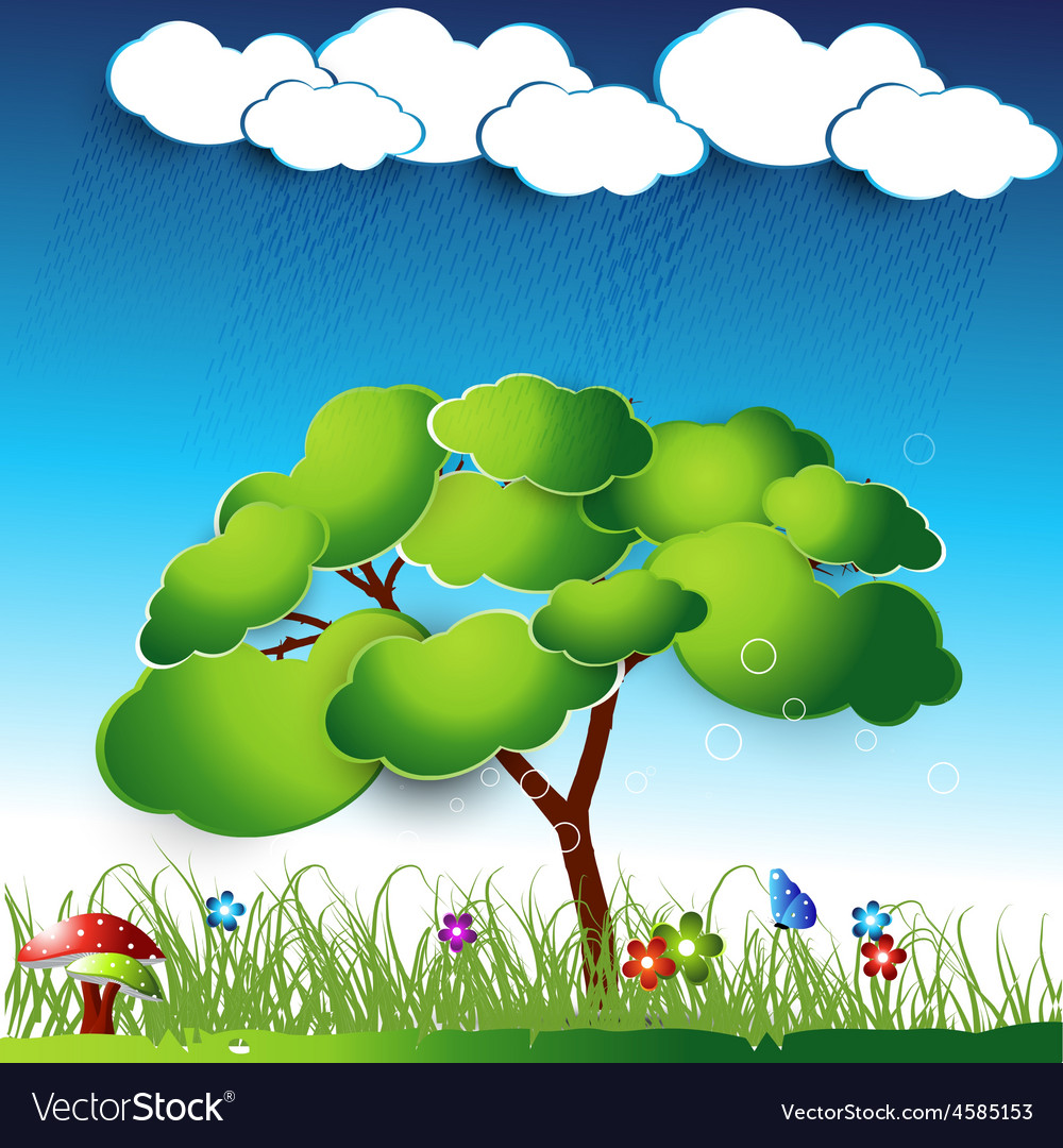 Green tree Royalty Free Vector Image - VectorStock