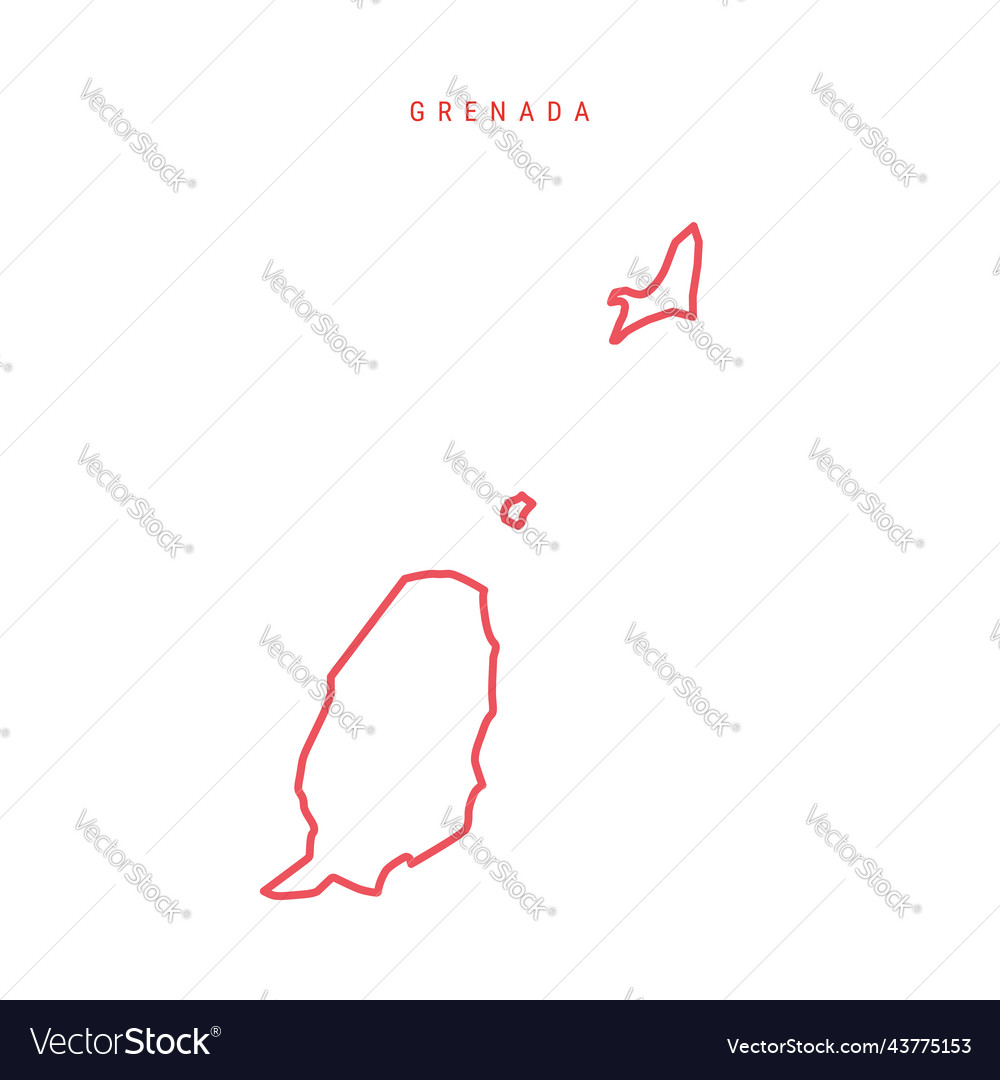 Grenada editable outline map Royalty Free Vector Image