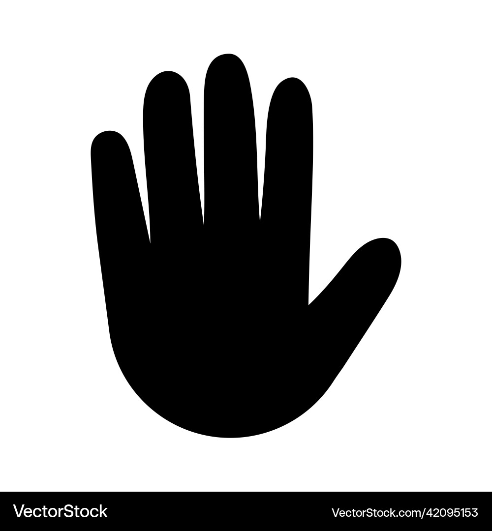 Hand icon silhouette palm people Royalty Free Vector Image
