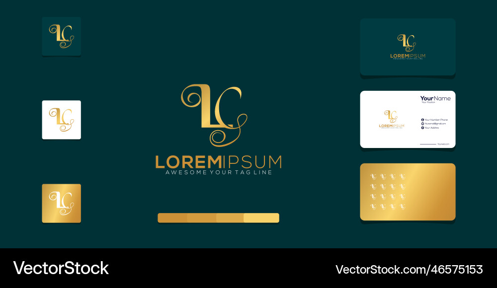 Letter lc beauty logo elegant modern gradient Vector Image