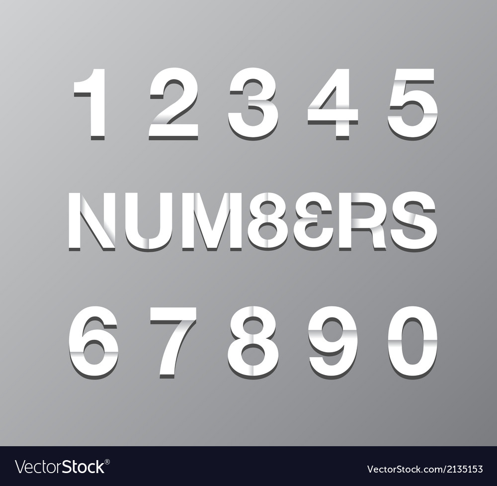 Paper numbers Royalty Free Vector Image - VectorStock