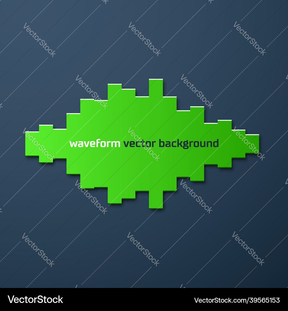 Silhouette of sound waveform with shadow Vector Image