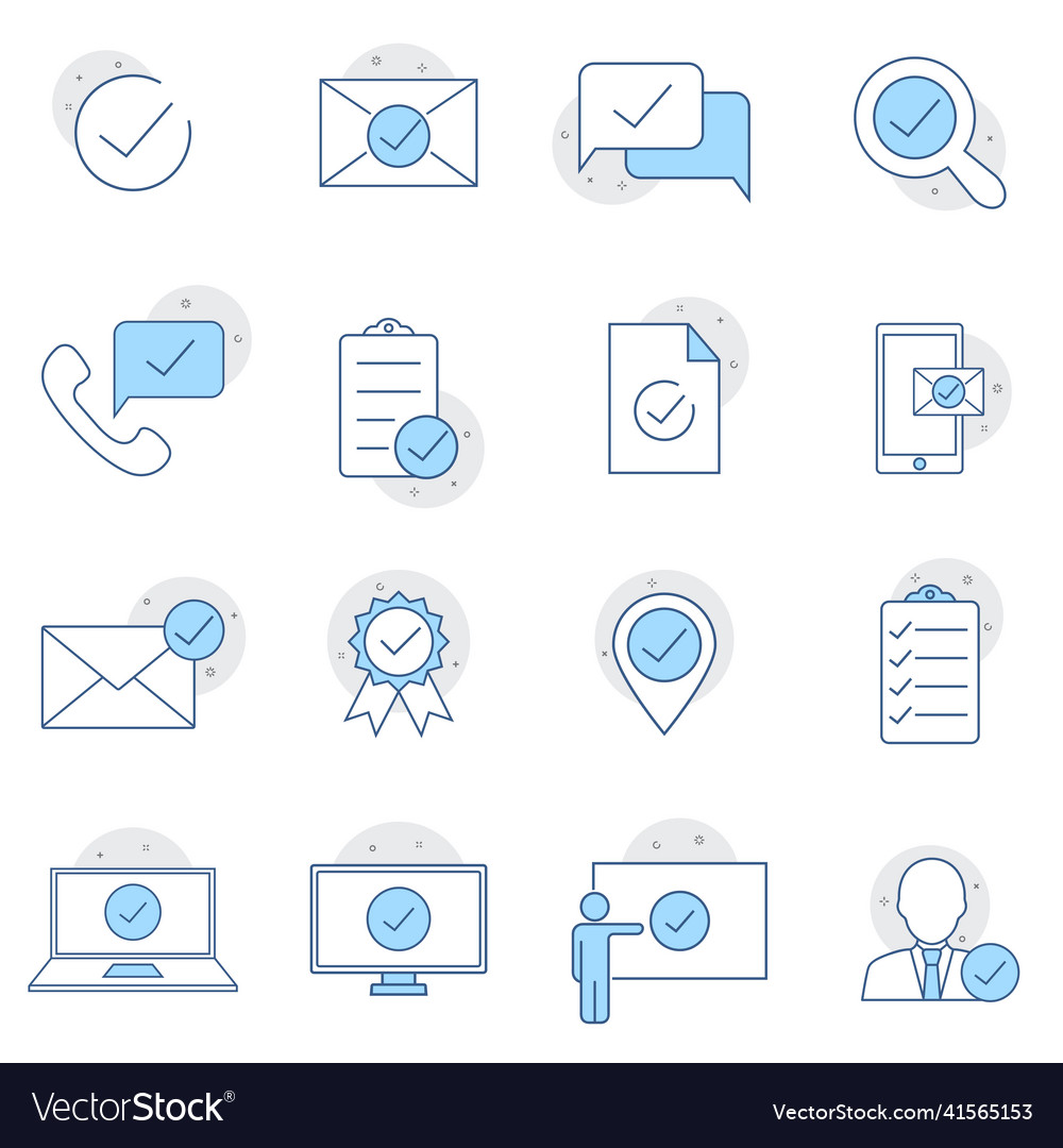 Simple set of approve related line icons contains Vector Image Simple set of approve related line icons contains Vector Image