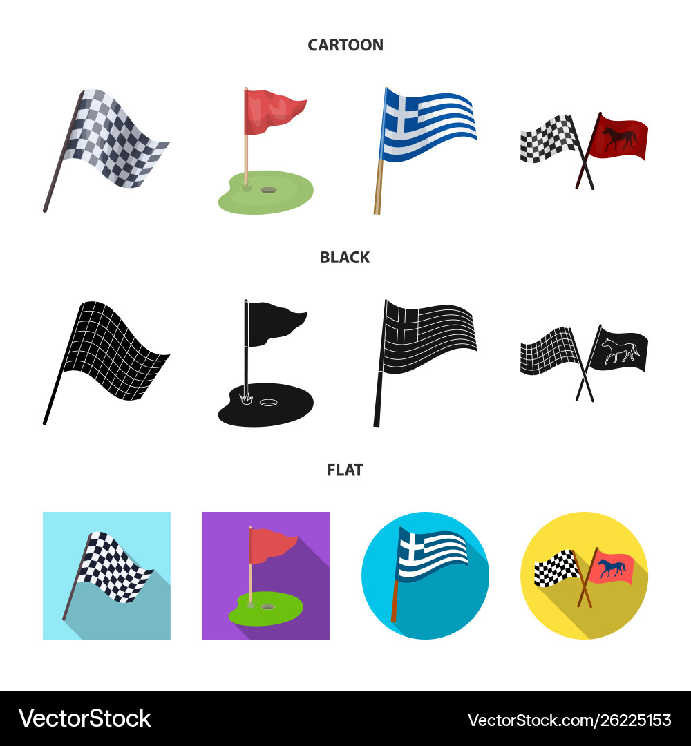 World and flag sign set Royalty Free Vector Image