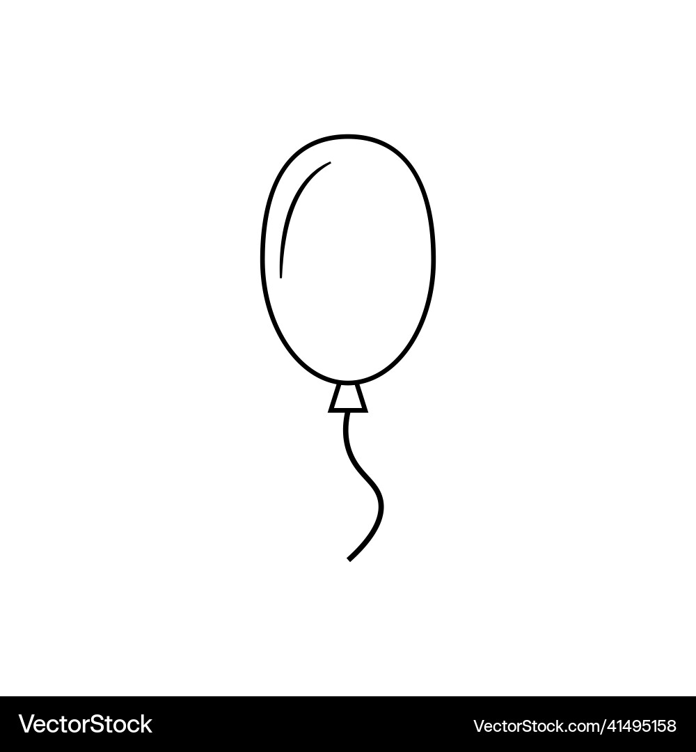 Balloon simple line icon outline sign linear Vector Image