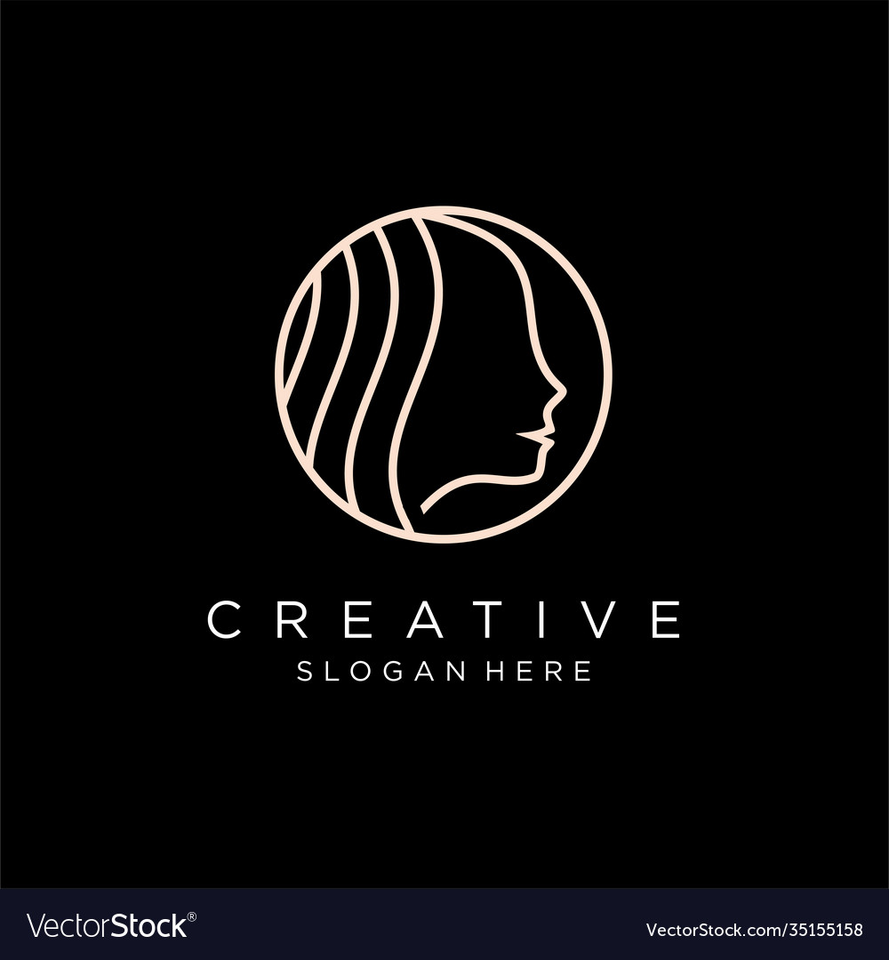 Beauty woman fashion logo cosmetic shop Royalty Free Vector