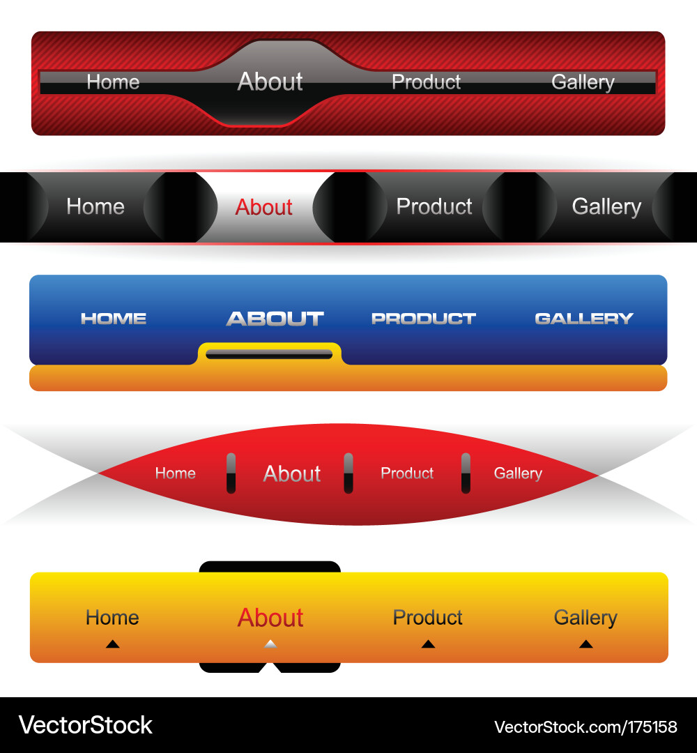 Editable website buttons Royalty Free Vector Image