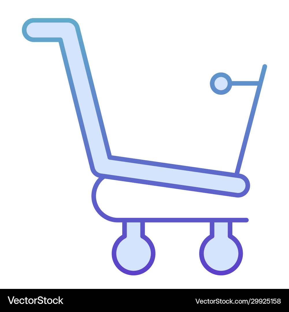 Empty shopping cart flat icon trolley Royalty Free Vector