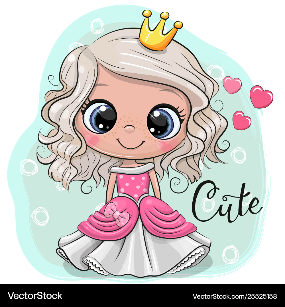 Fairy tale princess on a blue background Vector Image