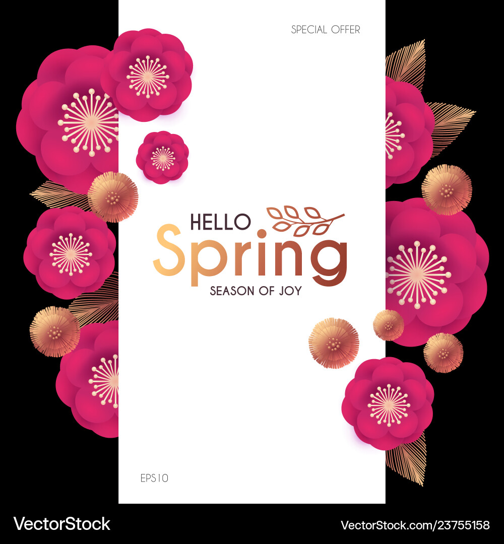 Flower paper cut elegant design template Vector Image