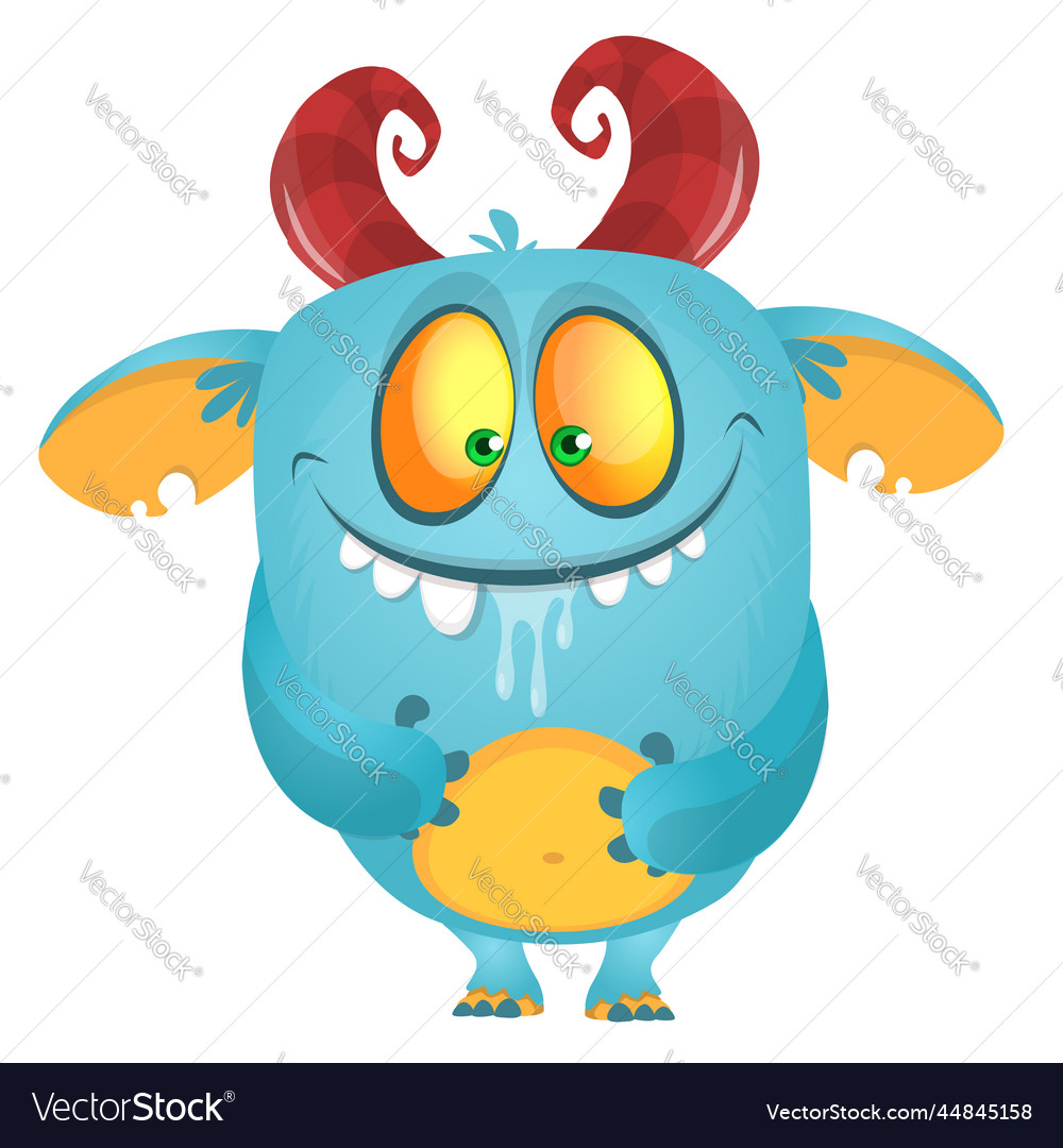 Funny cartoon monster halloween Royalty Free Vector Image