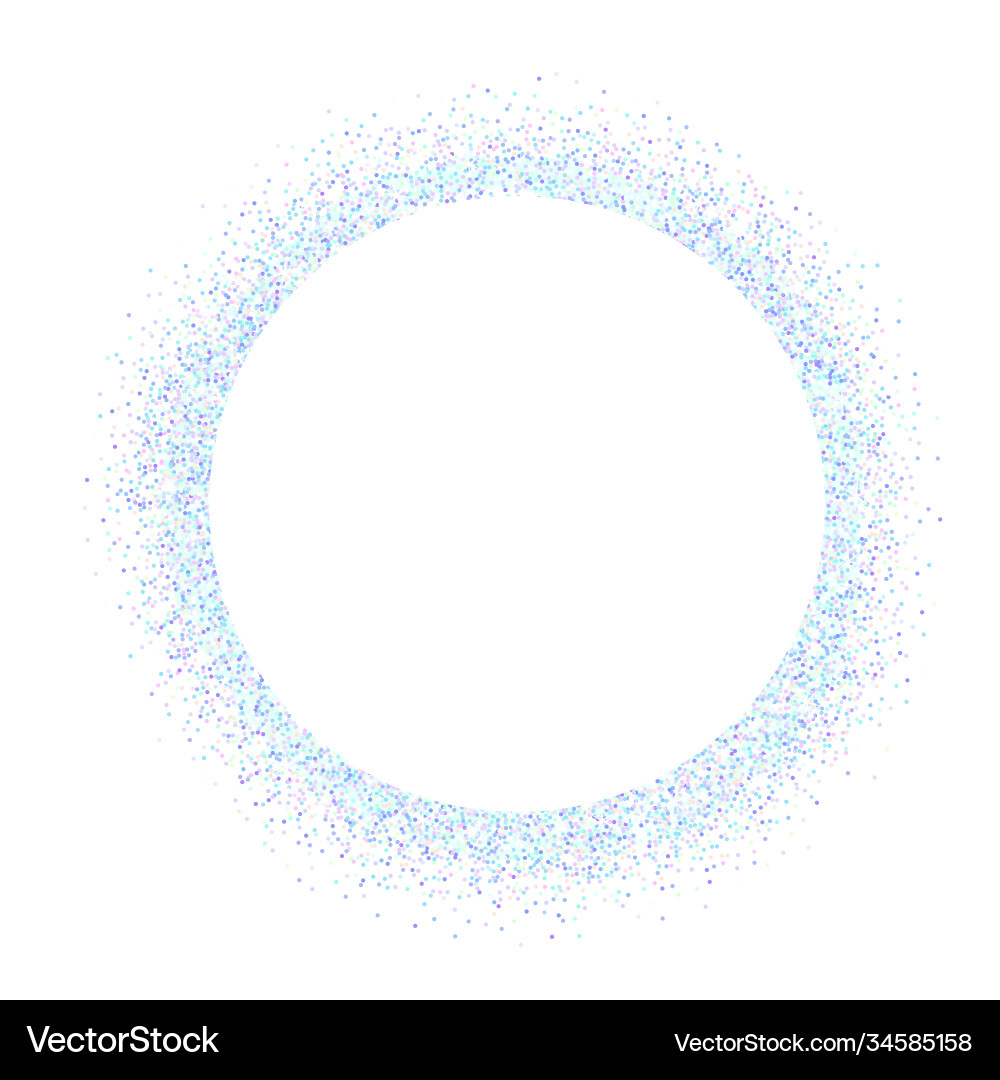 Iridescent glitter round frame holographic Vector Image