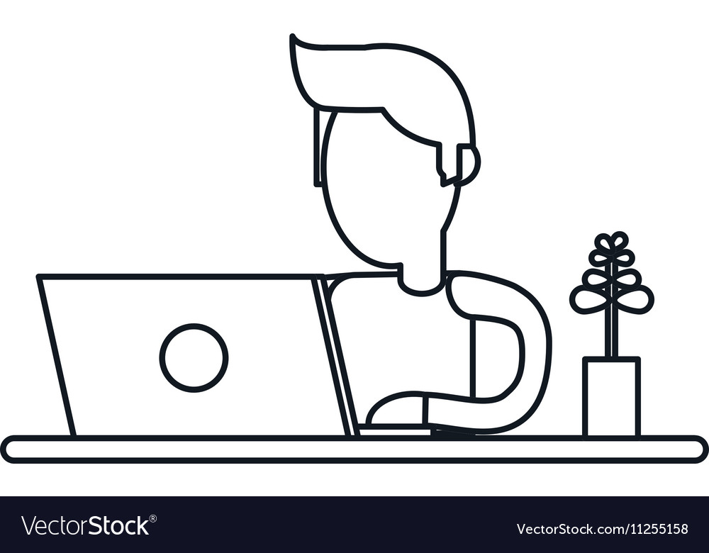 Isolated operator man design Royalty Free Vector Image