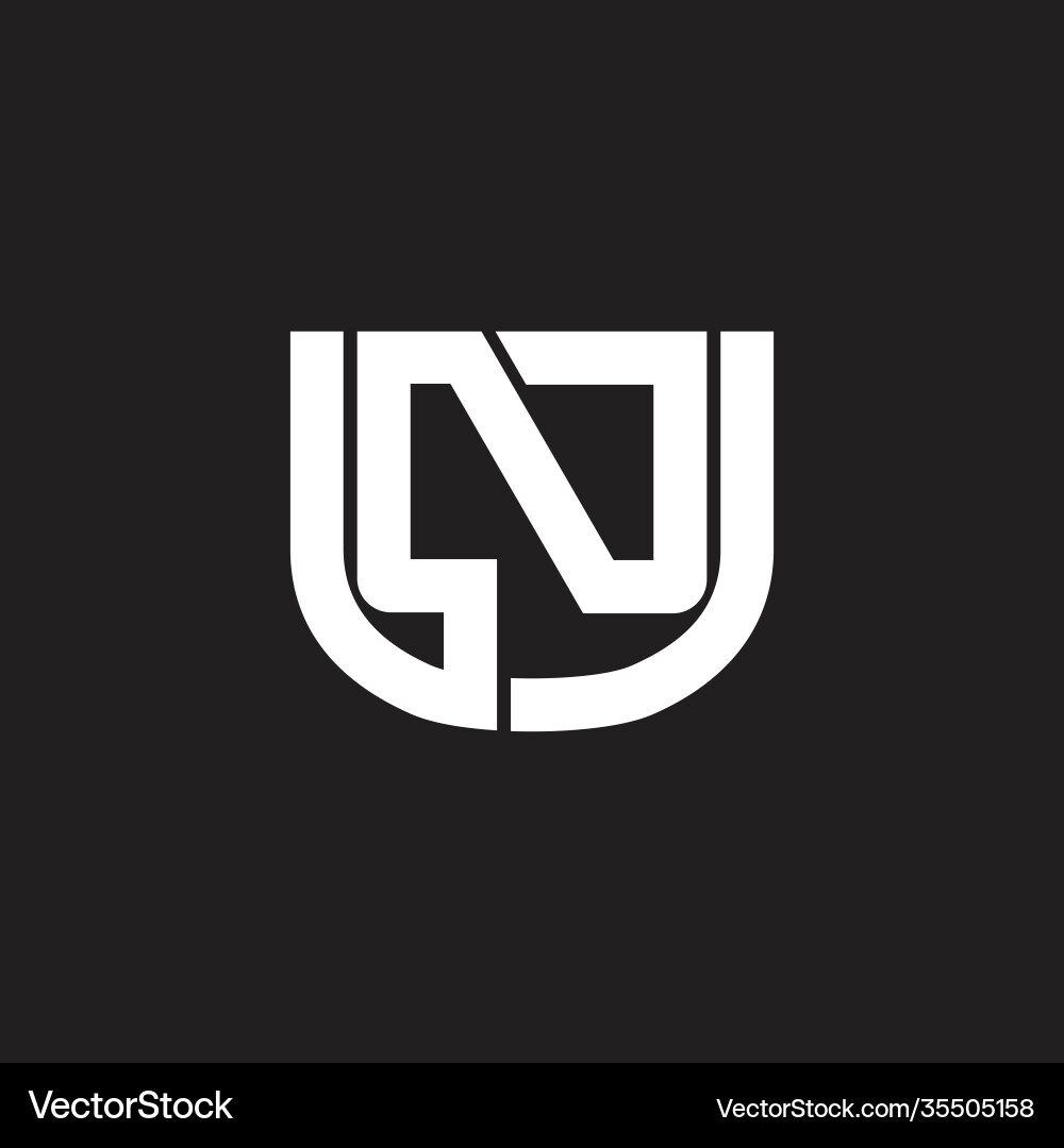 Letter un simple linked geometric line logo Vector Image