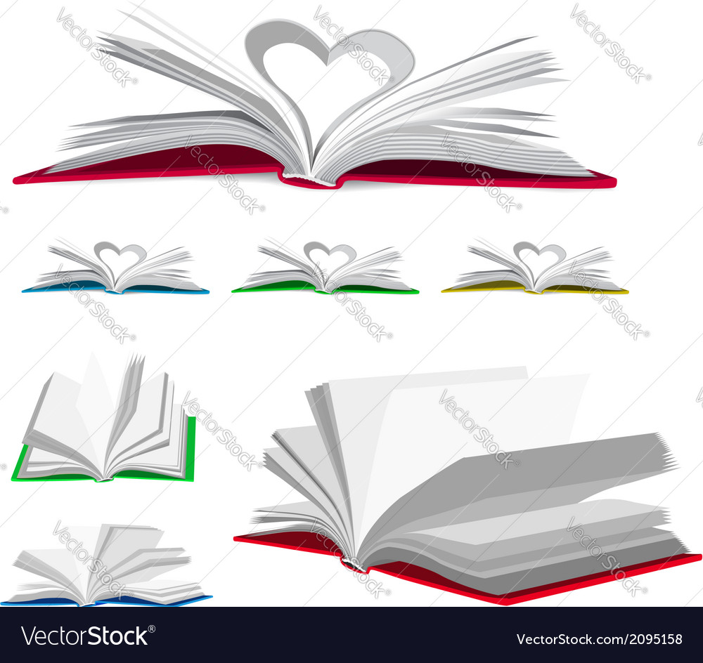 Open book set Royalty Free Vector Image - VectorStock Open book set Royalty Free Vector Image - VectorStock