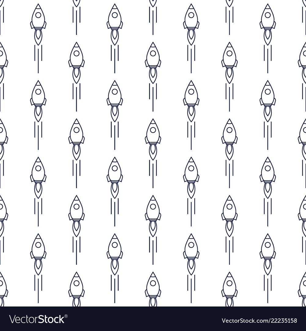 Seamless pattern space ships on a white Royalty Free Vector