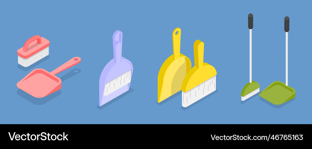 3d isometric flat set of household tools Vector Image
