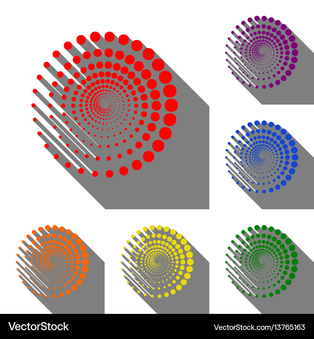 Abstract technology circles sign set of red Vector Image
