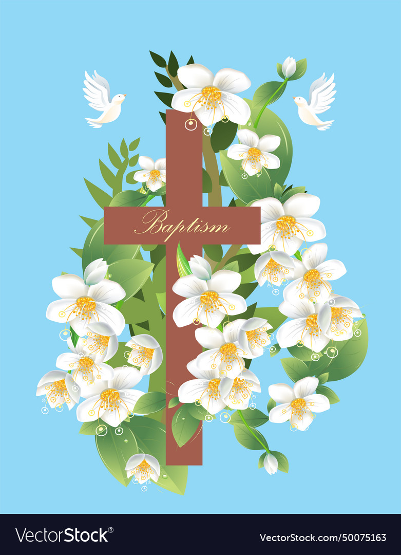 Baptism composition Royalty Free Vector Image - VectorStock