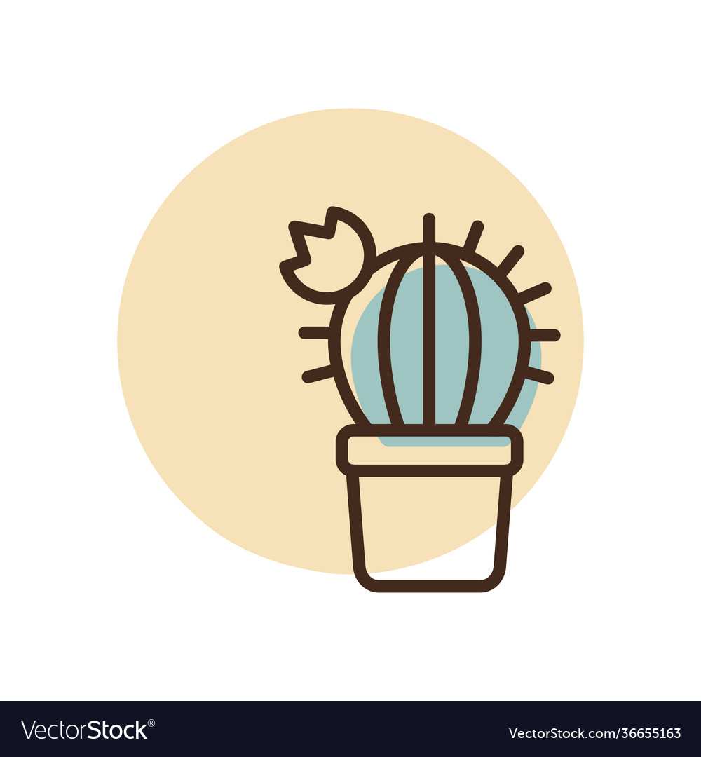 Cactus outline icon workspace sign Royalty Free Vector Image