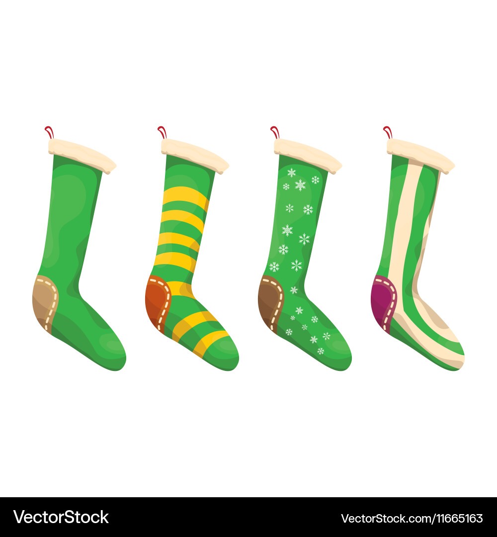 Cartoon cute christmas stocking Royalty Free Vector Image