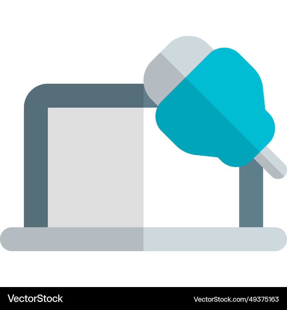 Charging laptop via an usb port cable Royalty Free Vector