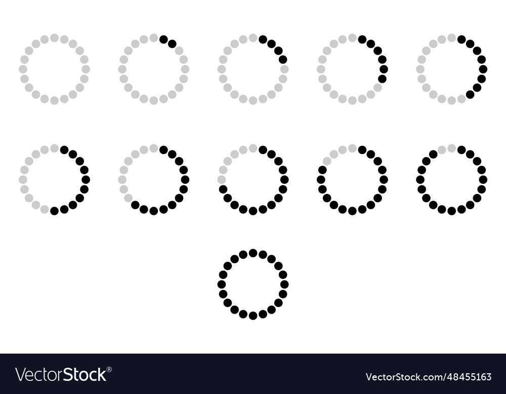 Circular load progress indicator buffering round Vector Image