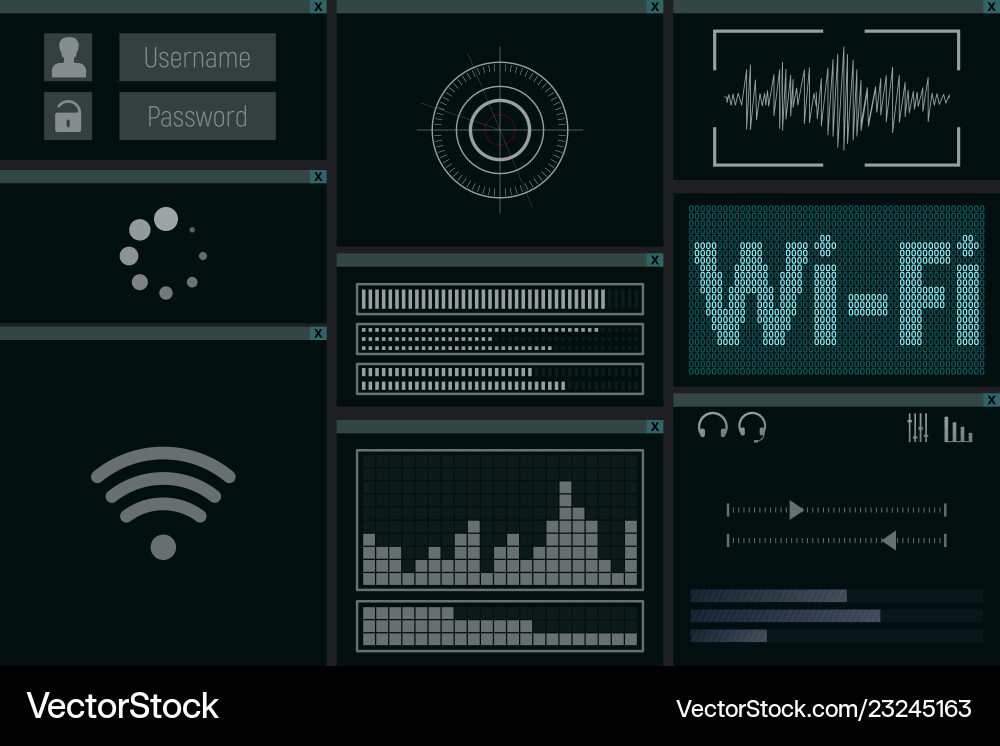 Pc software with wi-fi Royalty Free Vector Image