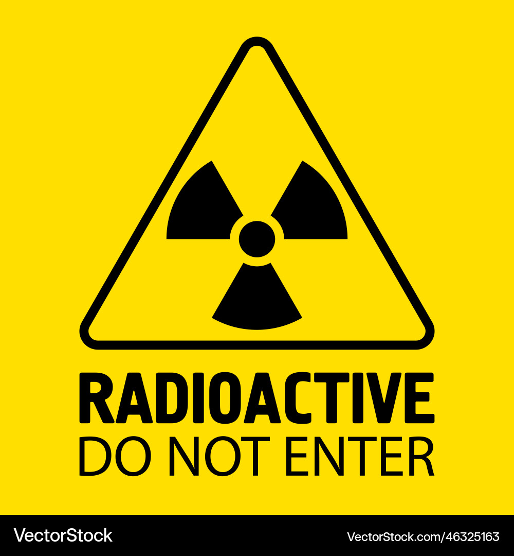 Radiation sign warning symbol radioactive flat Vector Image