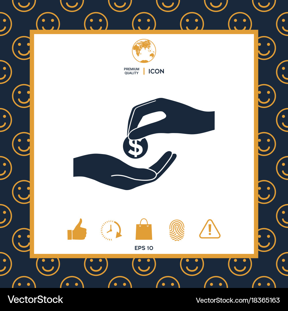 Receiving money icon Royalty Free Vector Image