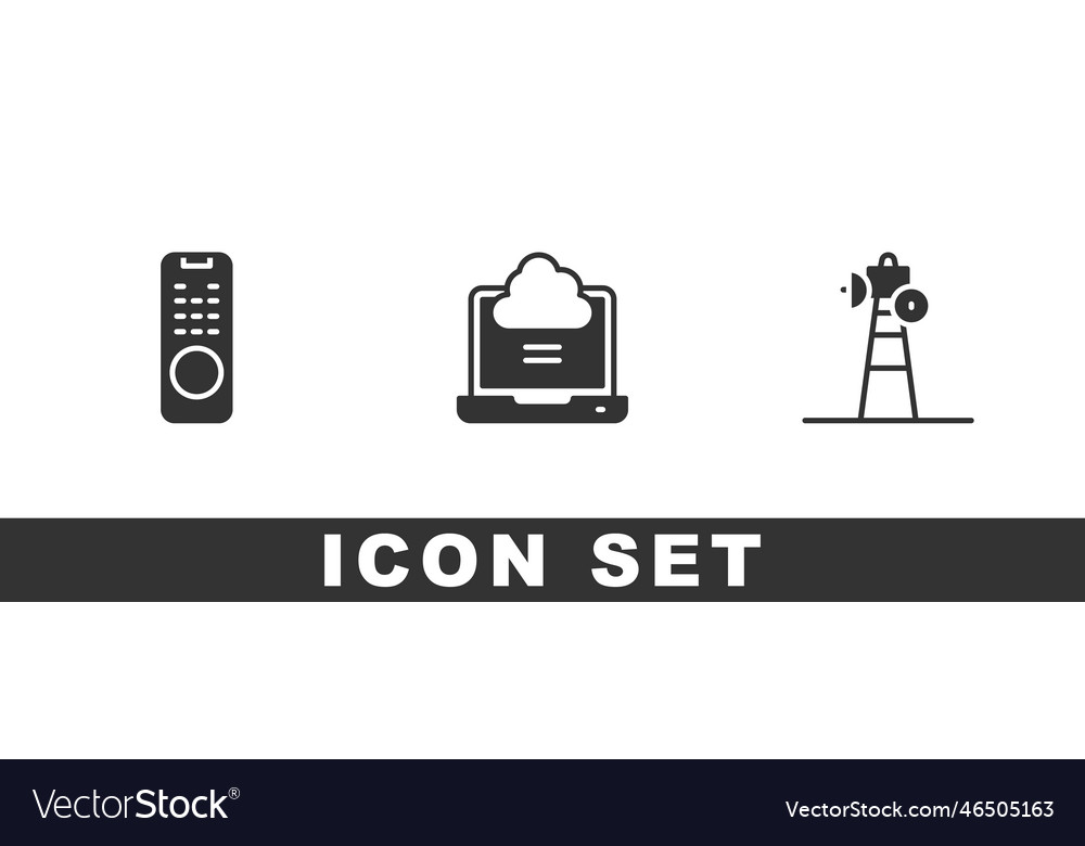 Set remote control network cloud connection Vector Image